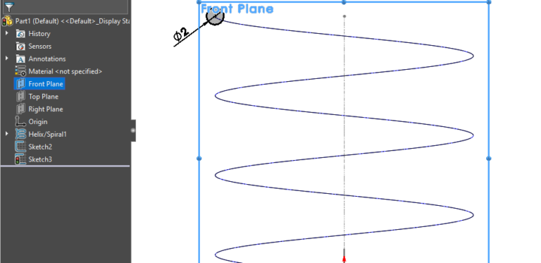 Spring with taper profile in Solidworks - Mikaia Val